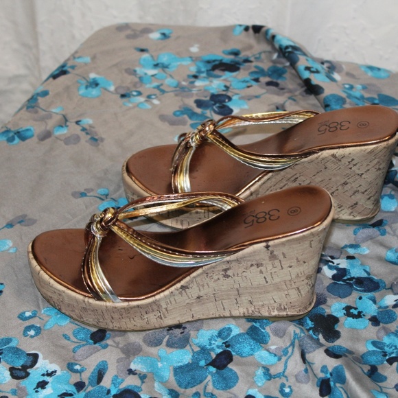 385 | Shoes | 385 Tricolor Wedge Sandals | Poshmark
